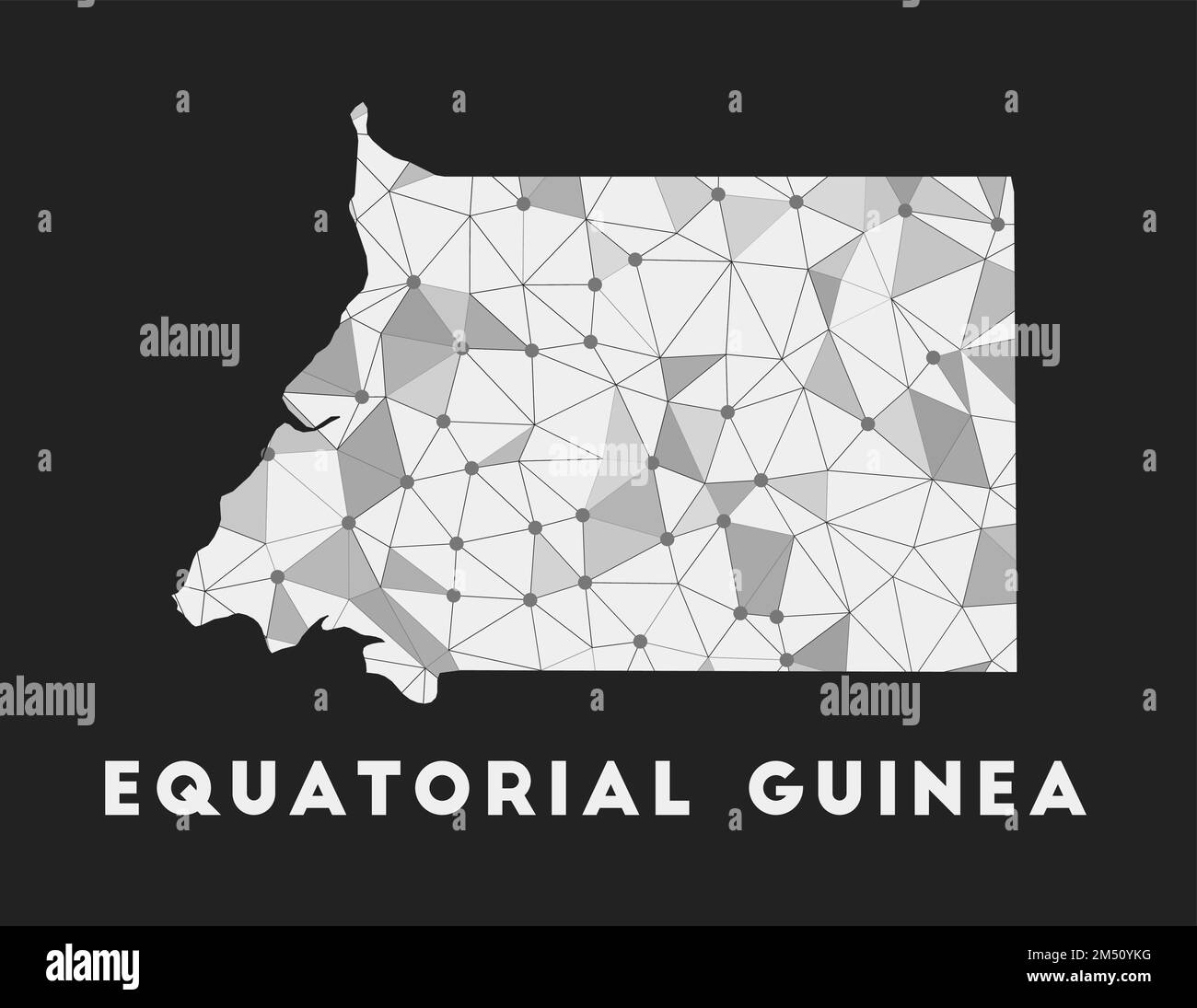 Equatorial Guinea - communication network map of country. Equatorial Guinea trendy geometric ...