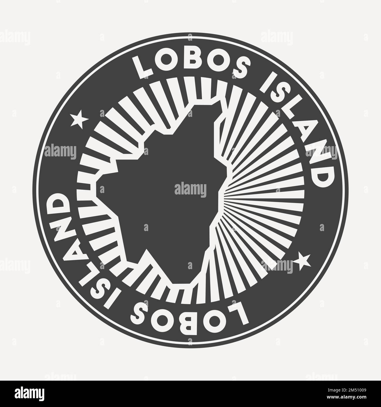 Lobos Island round logo. Vintage travel badge with the circular name ...