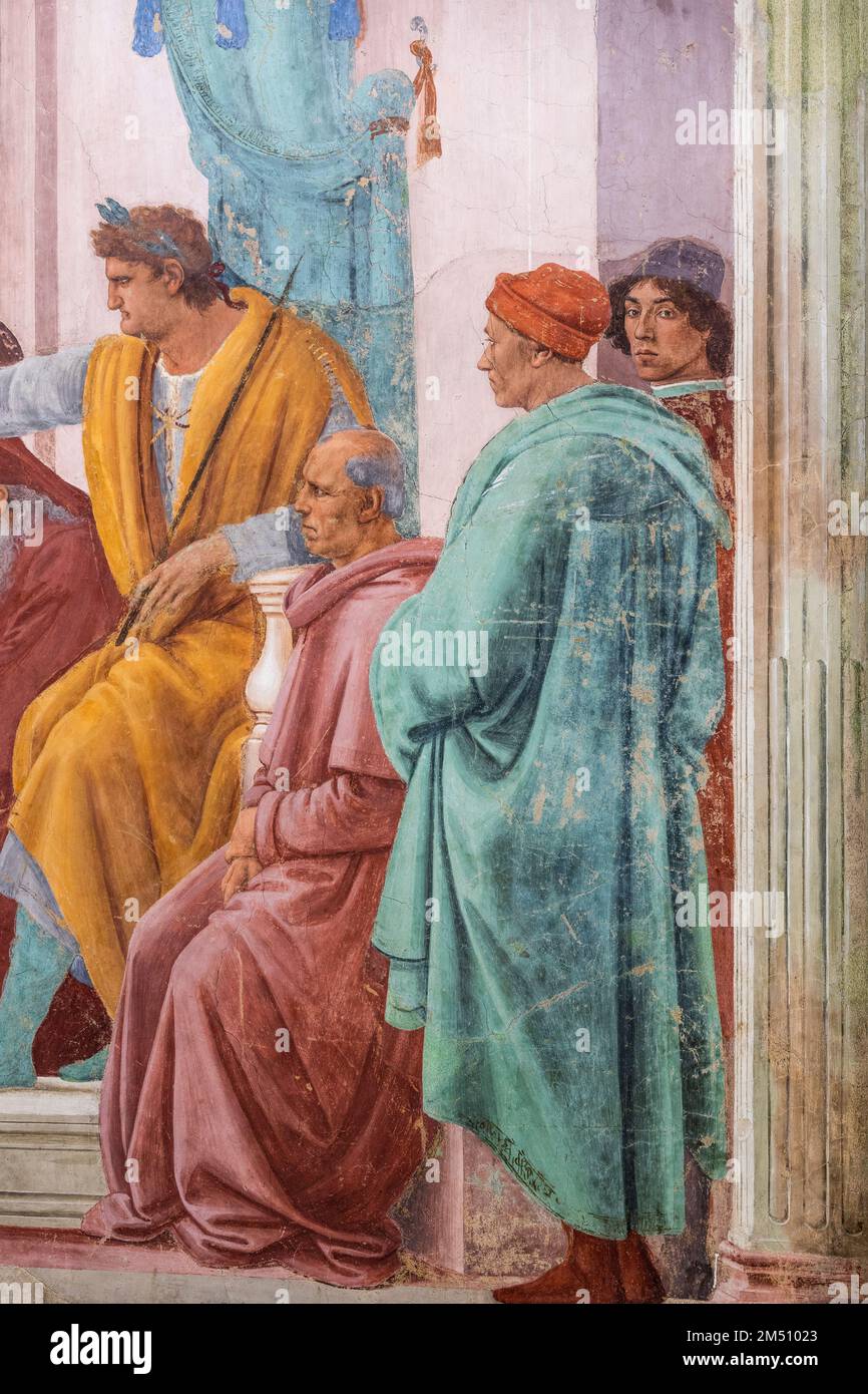 Detail of "Crucifixion of St Peter" by Filippino Lippi with its self ...