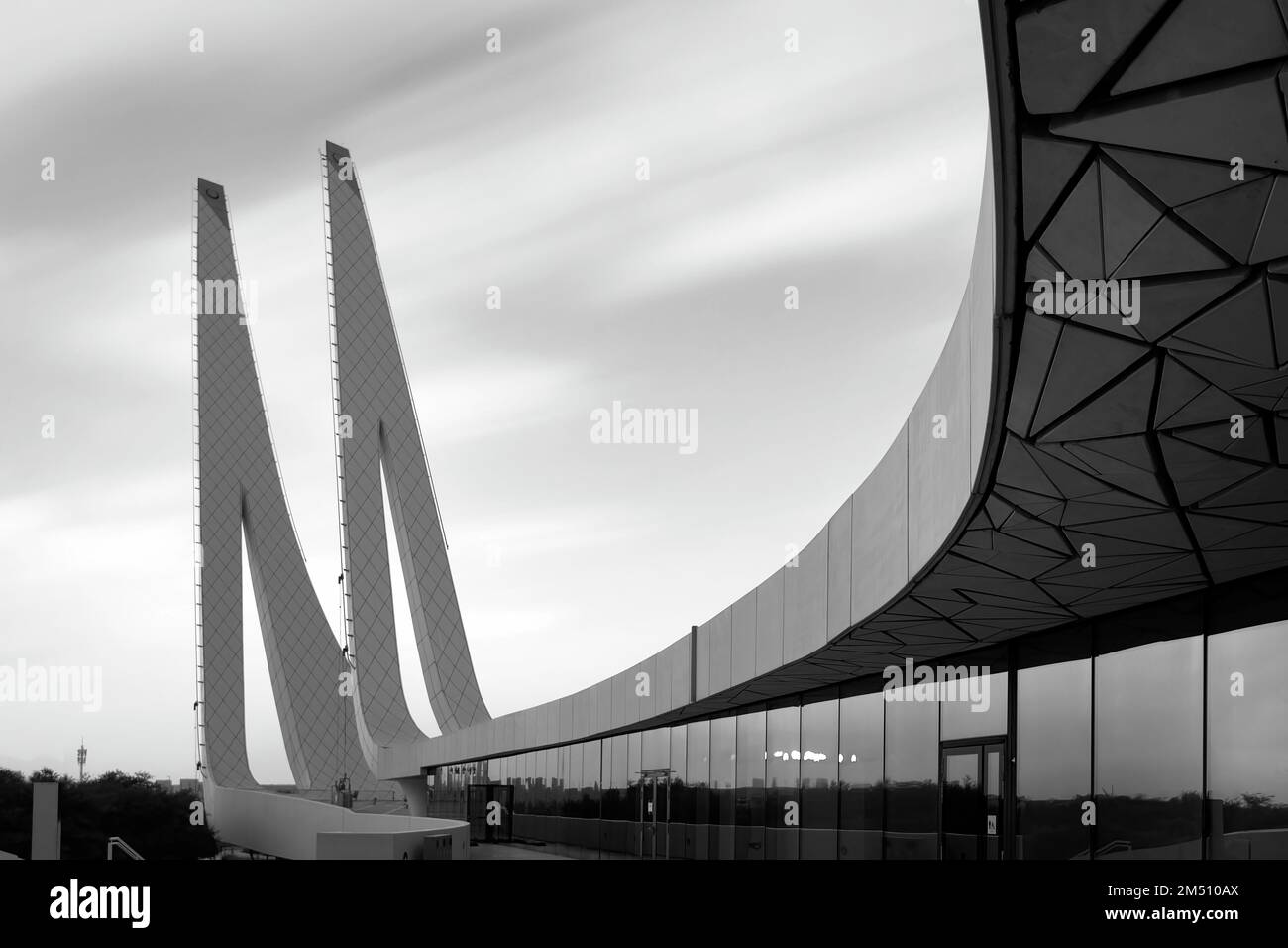 Monochrome View of Qatar foundation Education City mosque in Doha Qatar ...