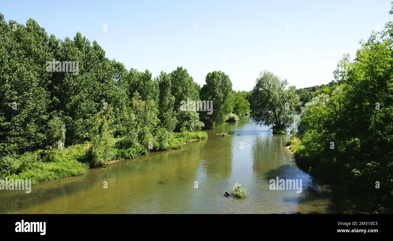 Rio Ter as it passes through Les Masies de Voltrega, Barcelona ...