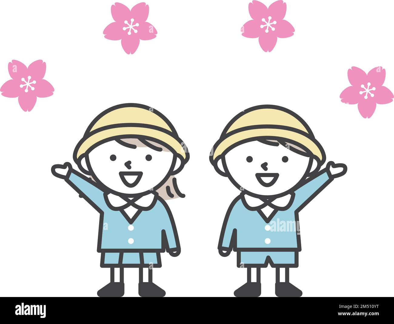 School children boy girl raise hands Stock Vector Images - Alamy