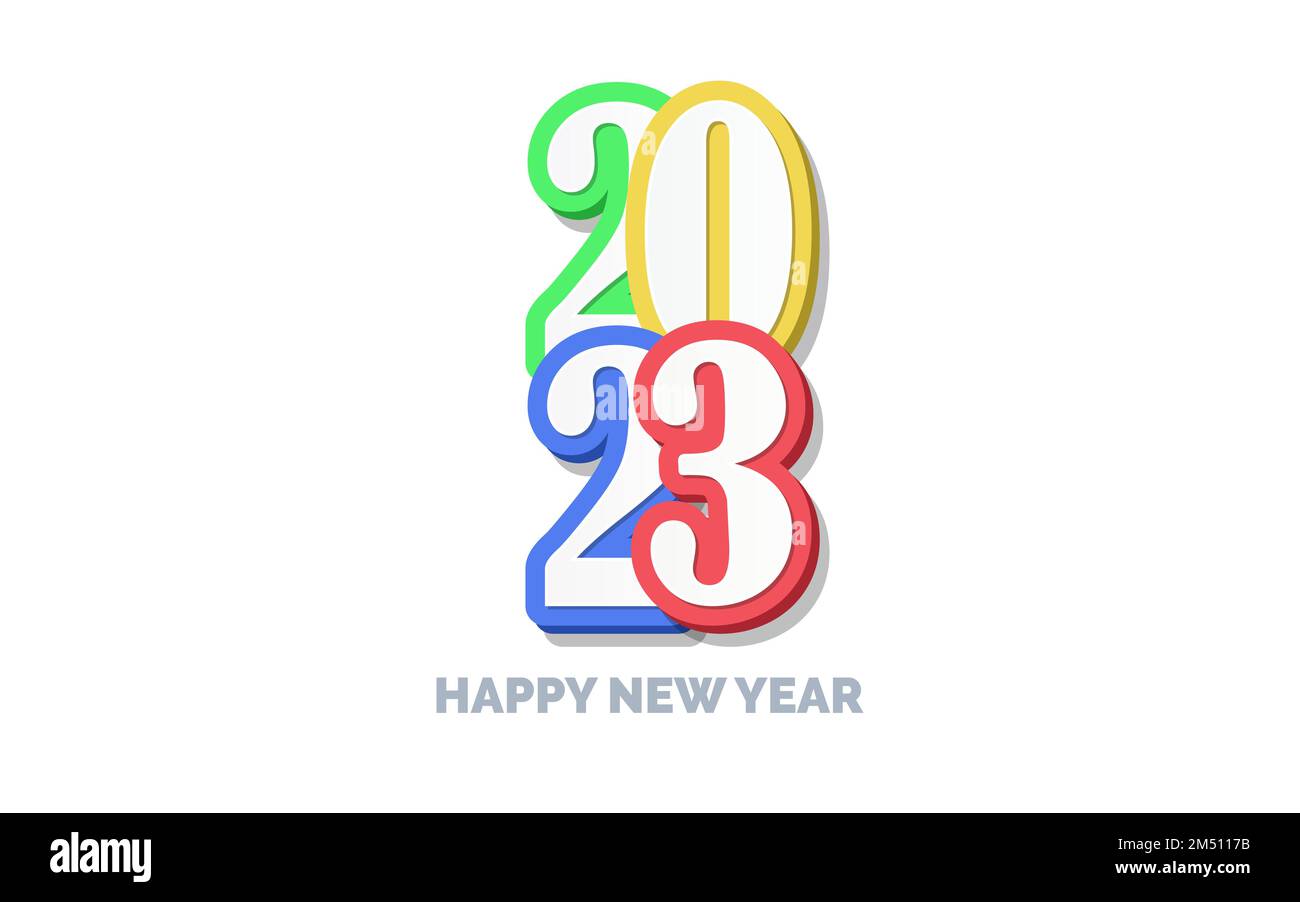 Happy new year 2023 logo hi-res stock photography and images - Alamy