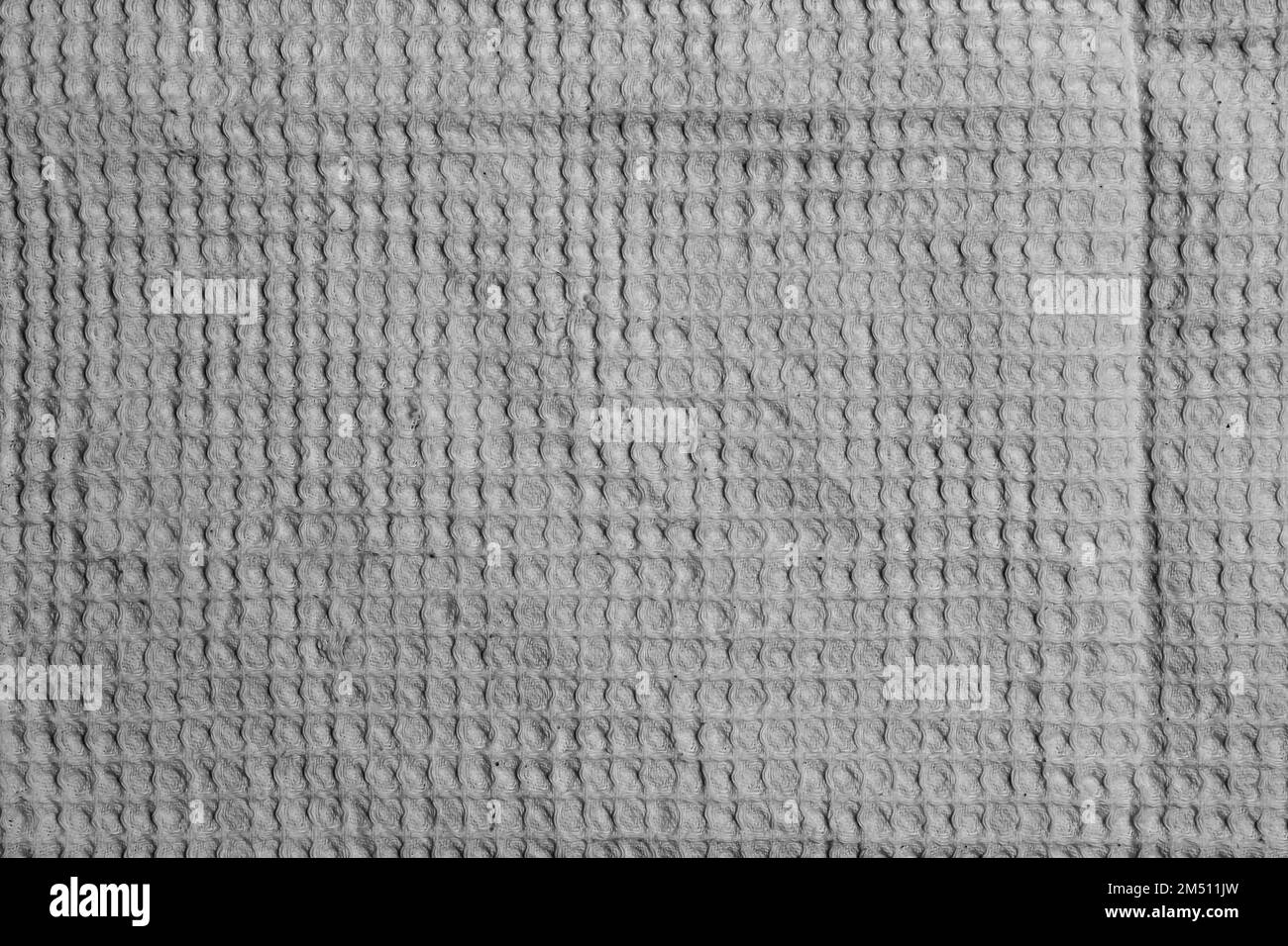 White cotton waffle fabric texture as background Stock Photo - Alamy