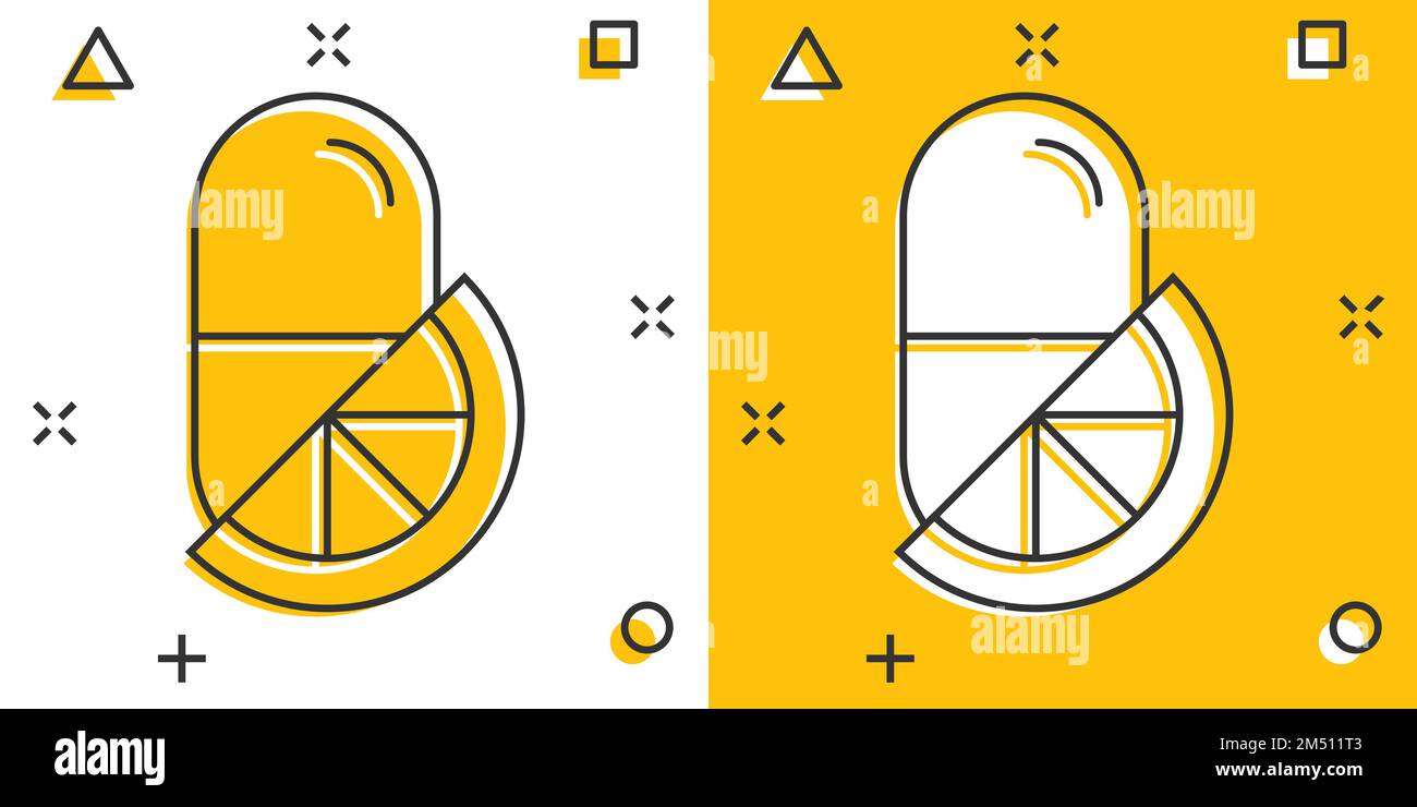 Vitamin pill note icon in comic style. Capsule cartoon vector ...