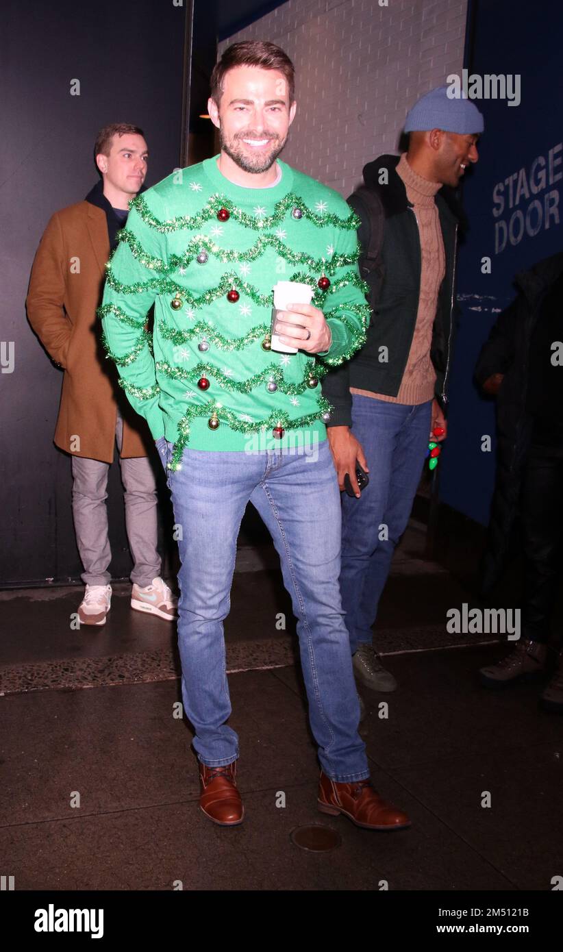 New York, NY, USA. 23rd Dec, 2022. Jonathan Bennett exits after judging ...