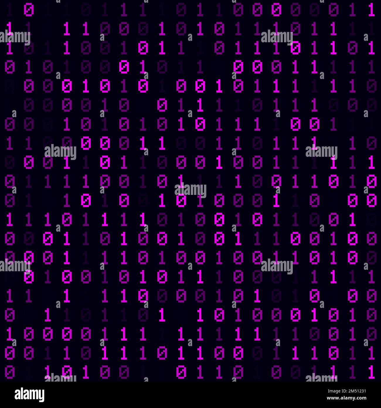 Digital background. Magenta filled binary background. Small sized seamless pattern. Superb ...