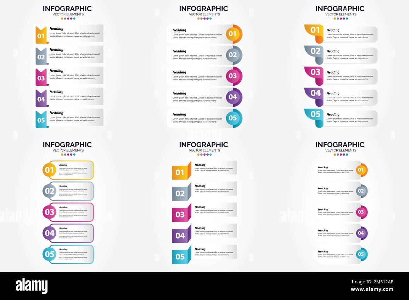 Elevate your business presentation with six vector infographics Stock ... Elevate your business presentation with six vector infographics Stock ...