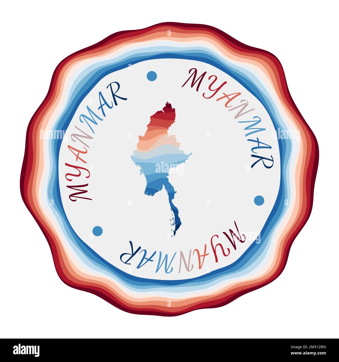 Myanmar vector outline map hi-res stock photography and images - Alamy