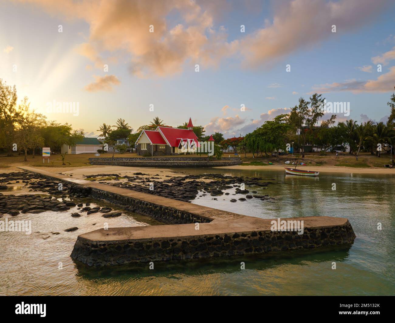 The chapel with the red roof, Notre Dame Auxiliatrice, Cap Malheureux ...