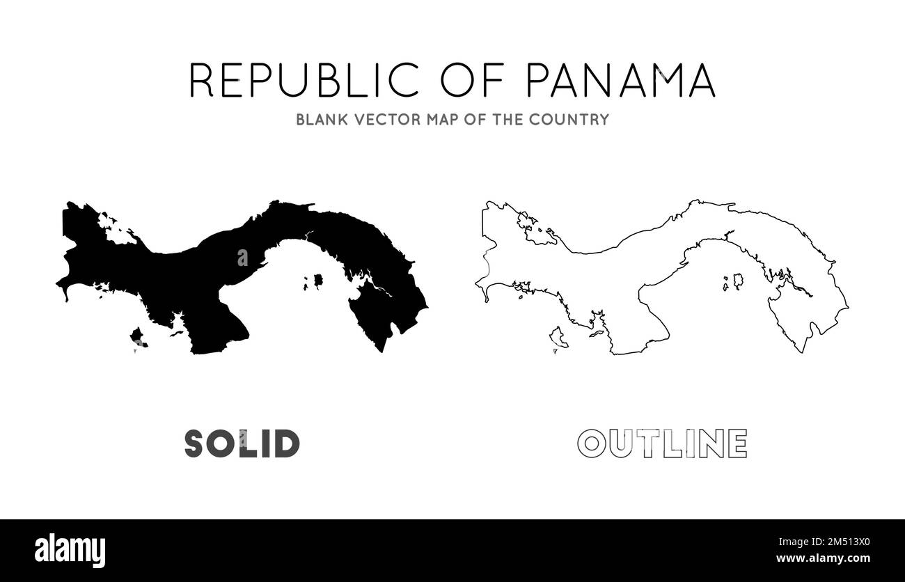 Panama map. Blank vector map of the country. Borders of Panama for your ...