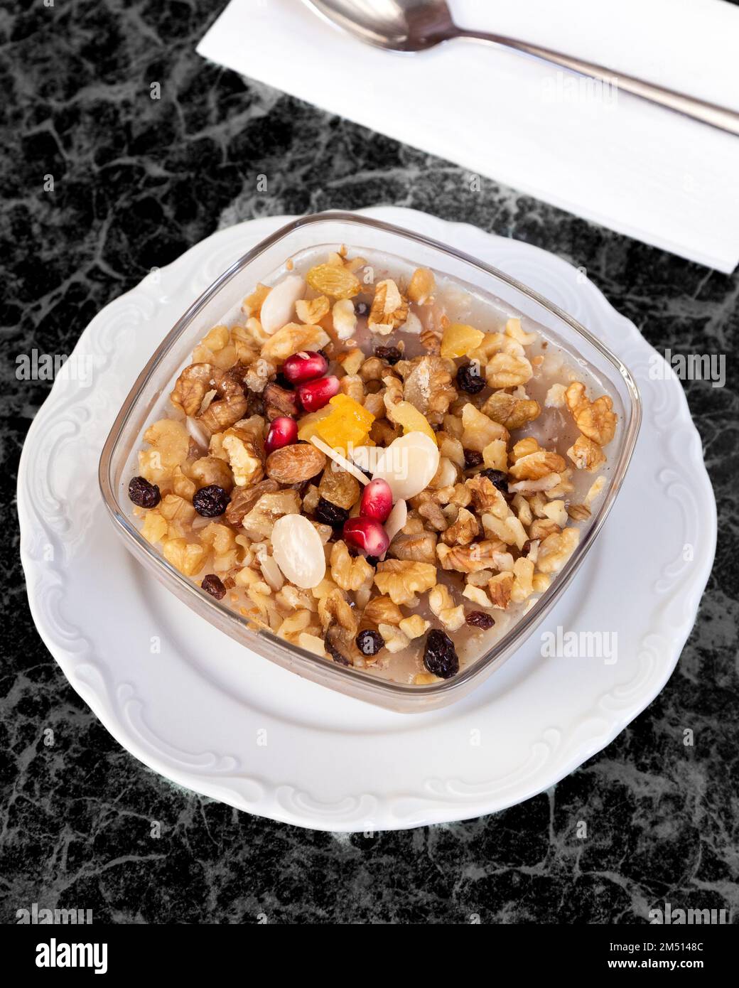 Traditional Dessert Asure, Noah's Pudding. Traditional Turkish dessert ...