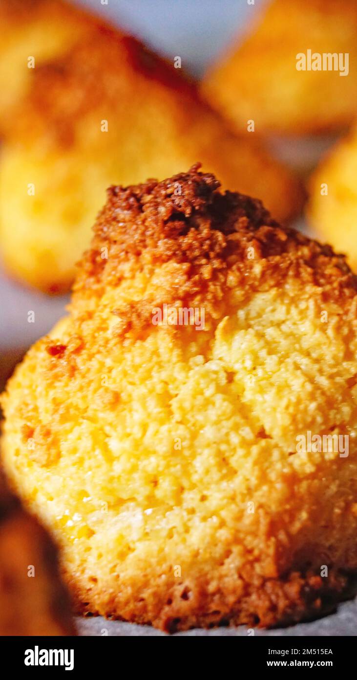 Coconut cookies on baking sheet Stock Photo - Alamy