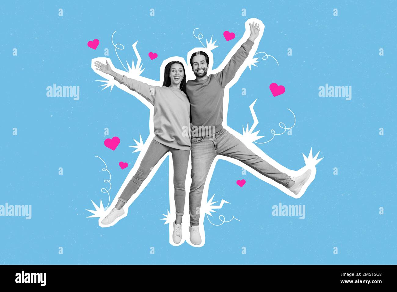 Creative photo 3d collage artwork poster postcard of crazy carefree ...