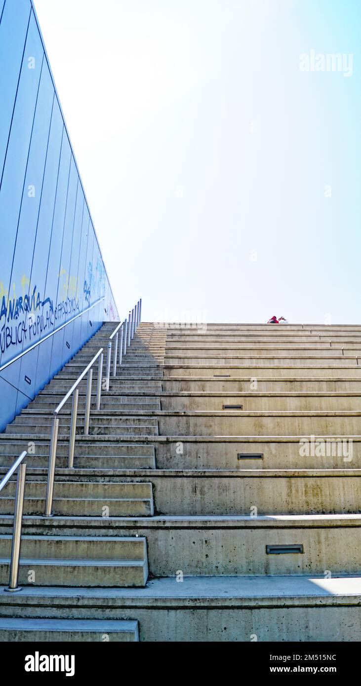 Back stairs of the Design Museum, Barcelona, Catalunya, Spain, Europe ...