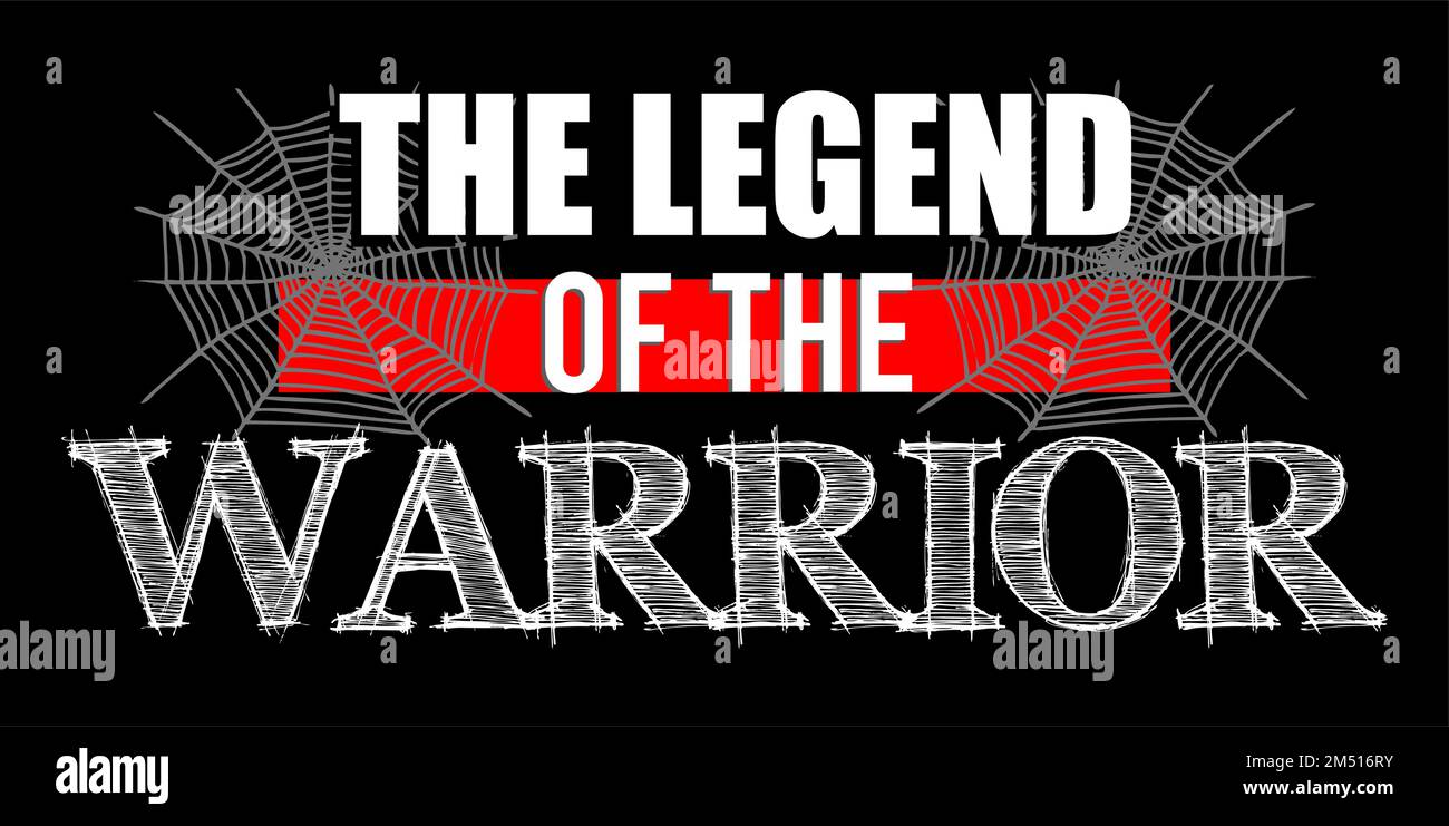 A vector with the text The Legend of the Warrior in a beautiful font ...