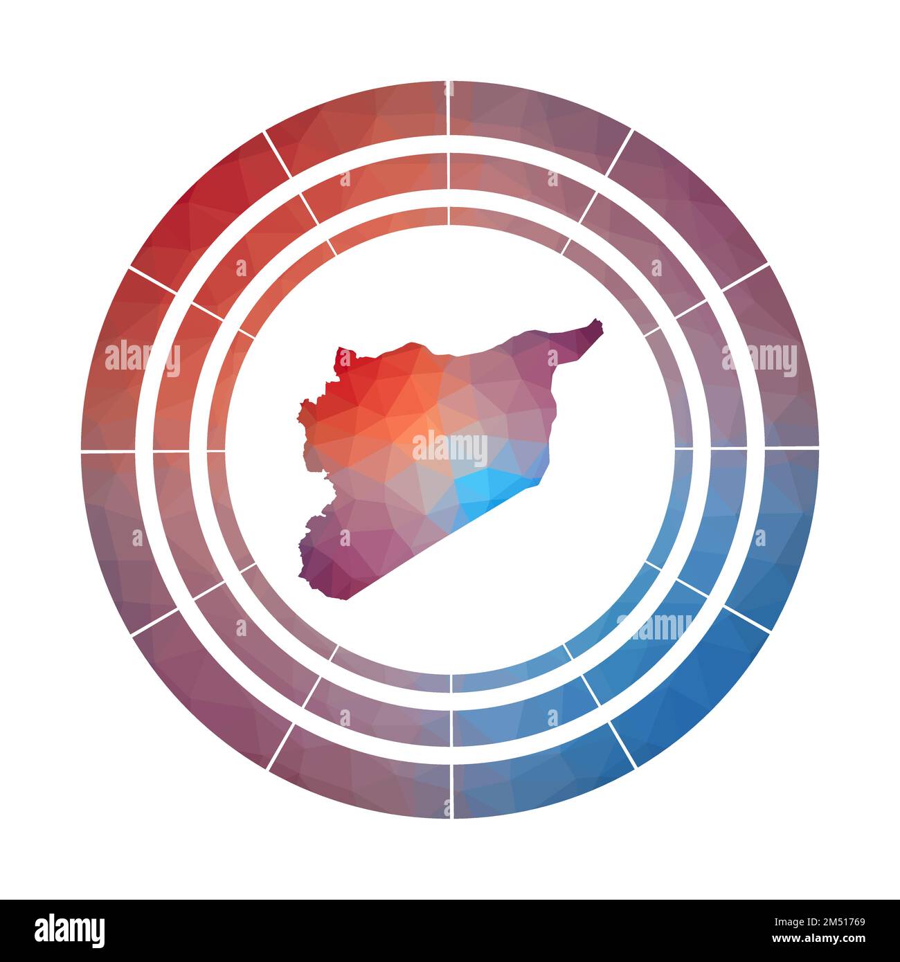Syria badge. Bright gradient logo of country in low poly style ...