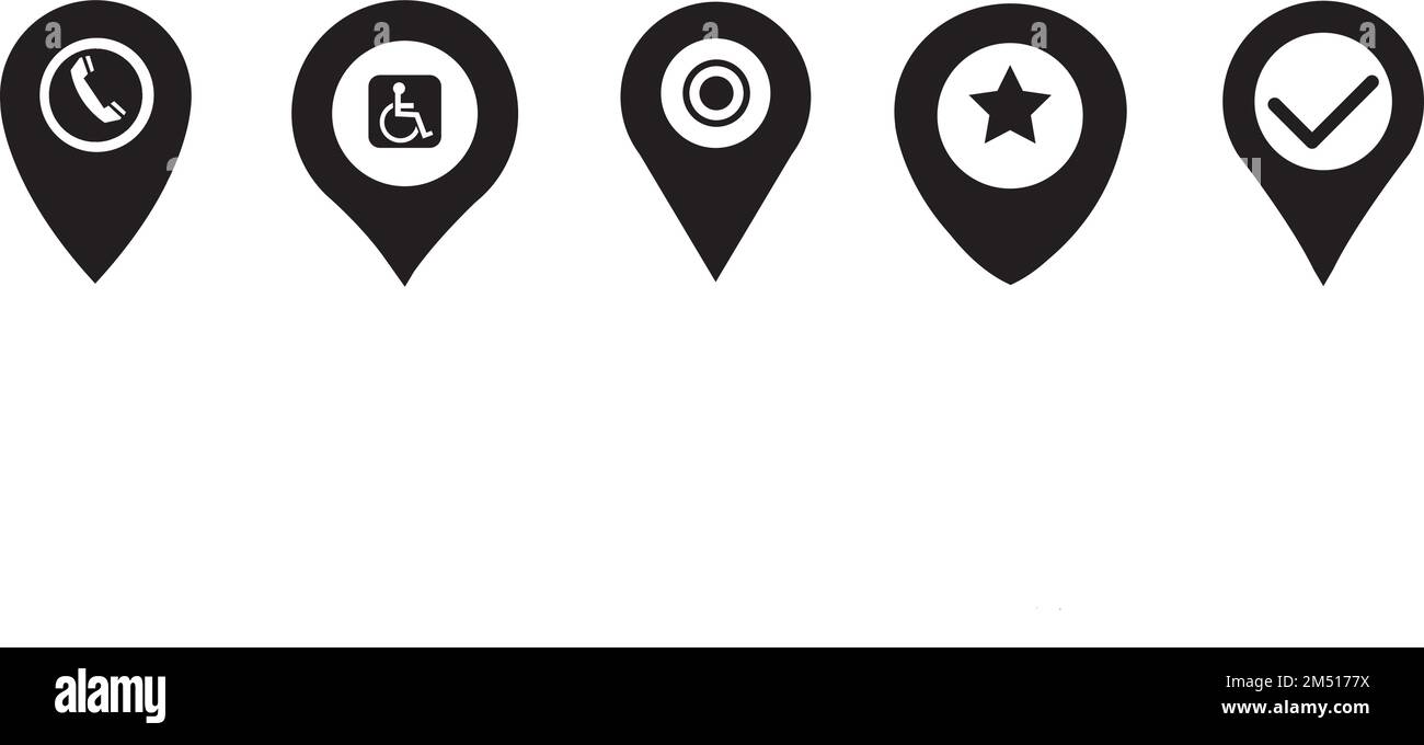 A location pin pointers vector set, map pins Stock Vector Image & Art - Alamy