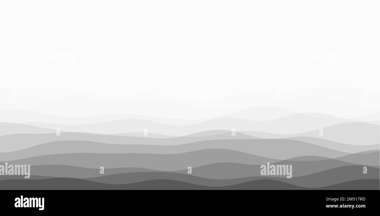 Abstract waves cover. Horizontal background with curves in gray colors ...