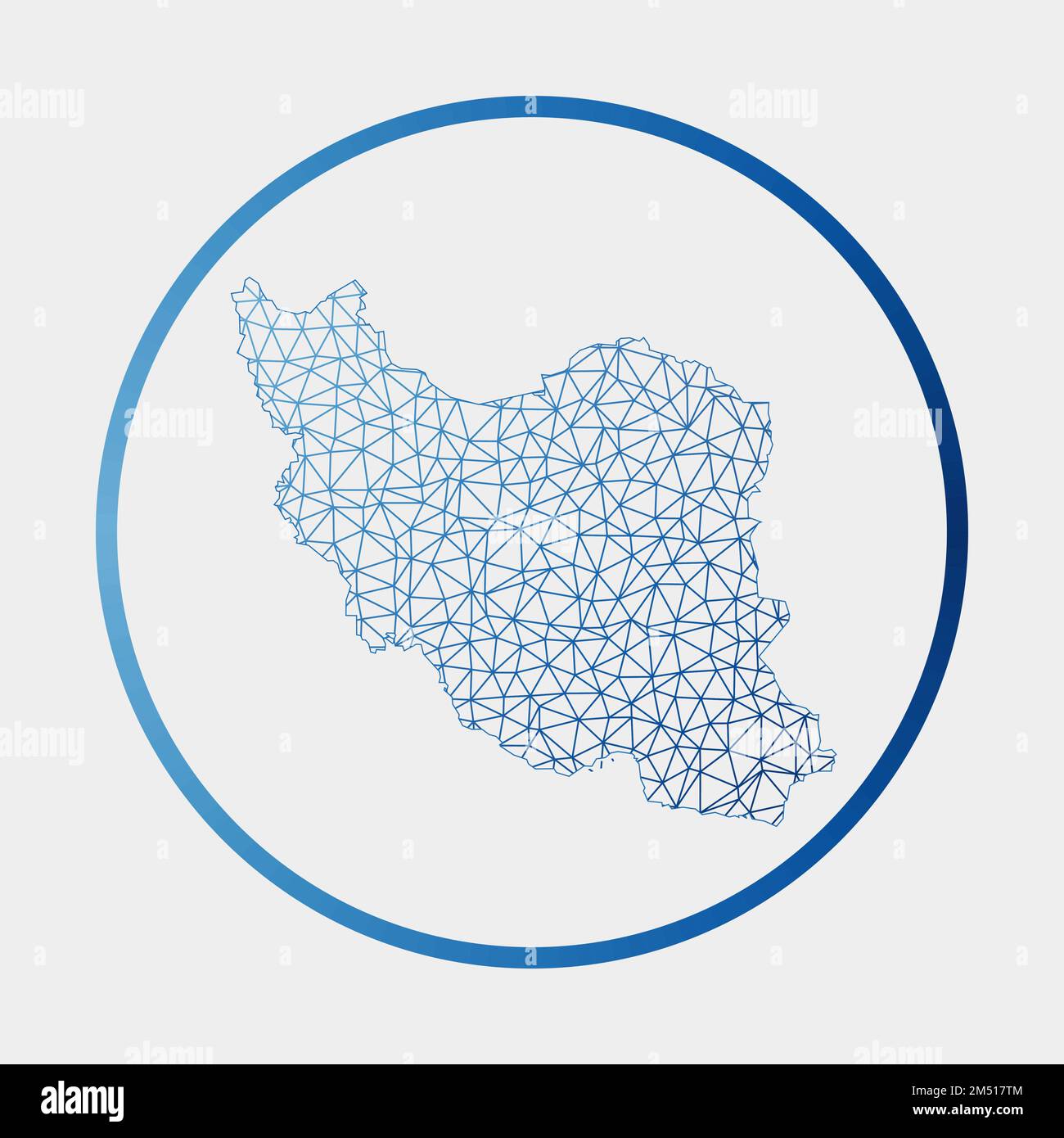 Iran icon. Network map of the country. Round Iran sign with gradient ...