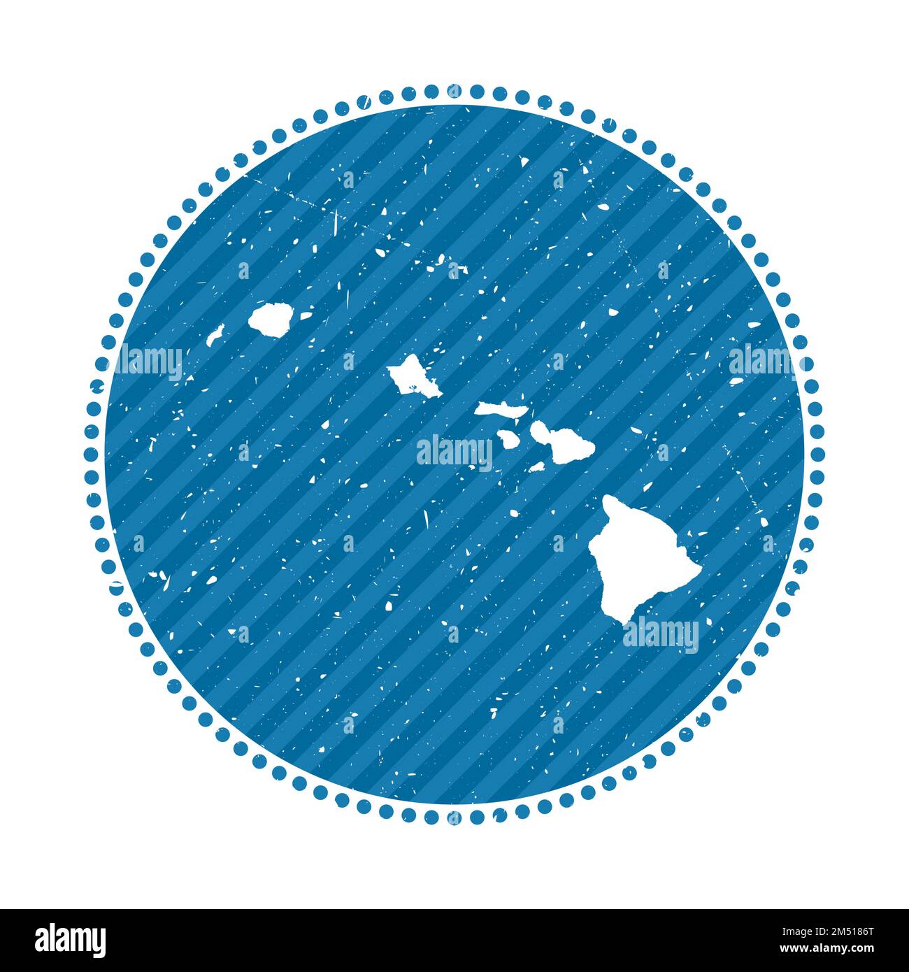 Hawaii striped retro travel sticker. Badge with map of island, vector ...