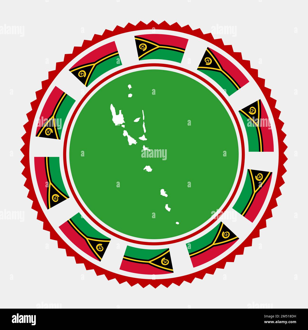 Vanuatu flat stamp. Round logo with map and flag of Vanuatu. Vector illustration Stock Vector ...