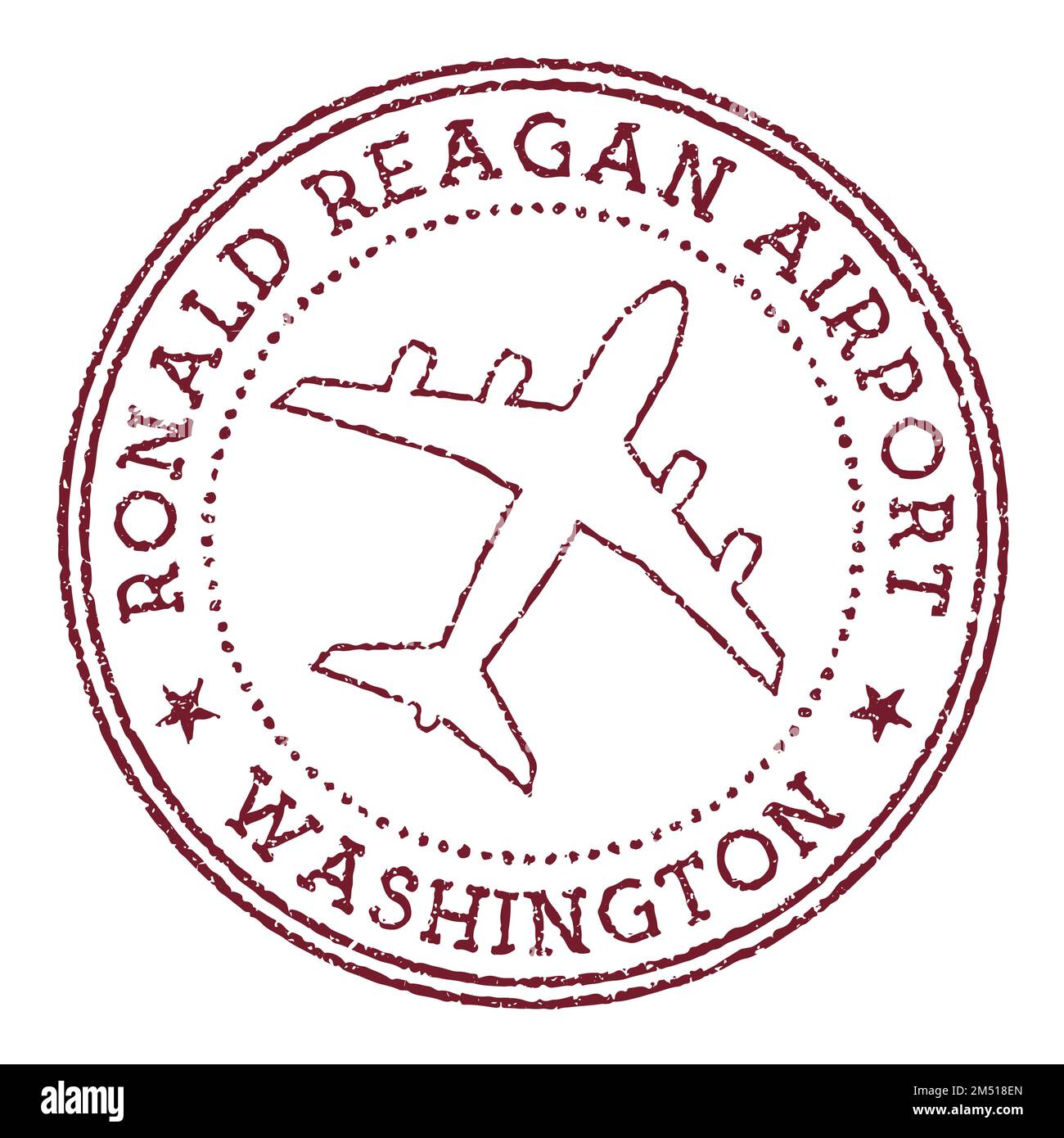 Ronald Reagan Airport Washington stamp. Airport of Washington round ...