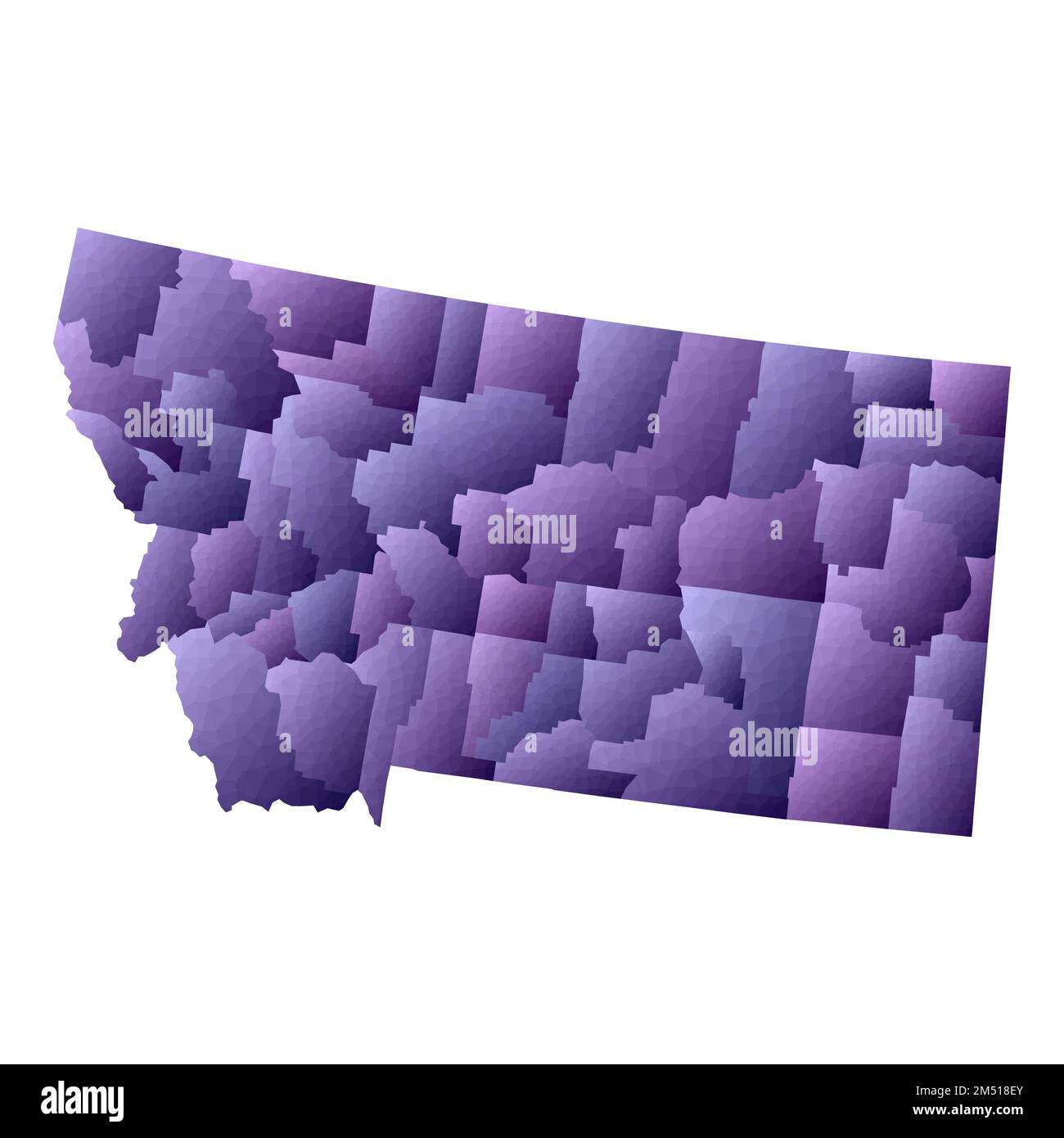 Montana map. Geometric style US state outline with counties. Cool ...