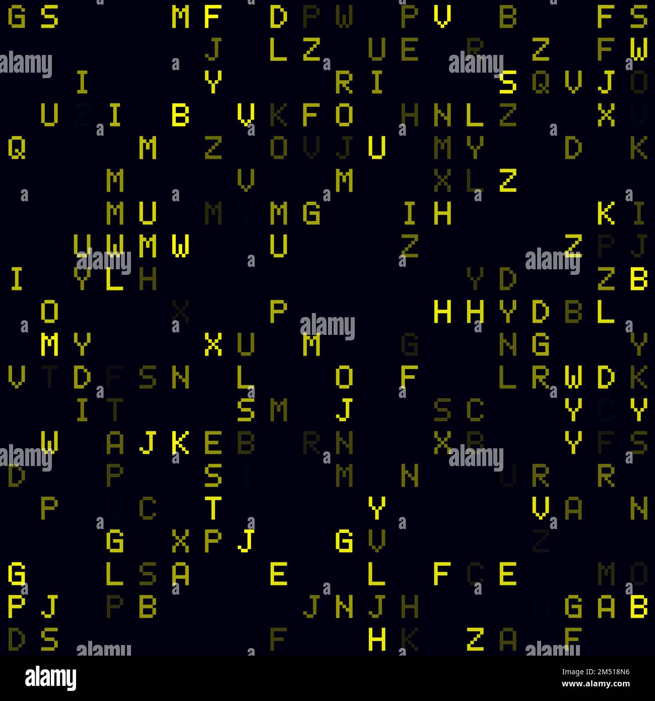 Matrix background. Yellow sparse alphabet letters background. Small ...