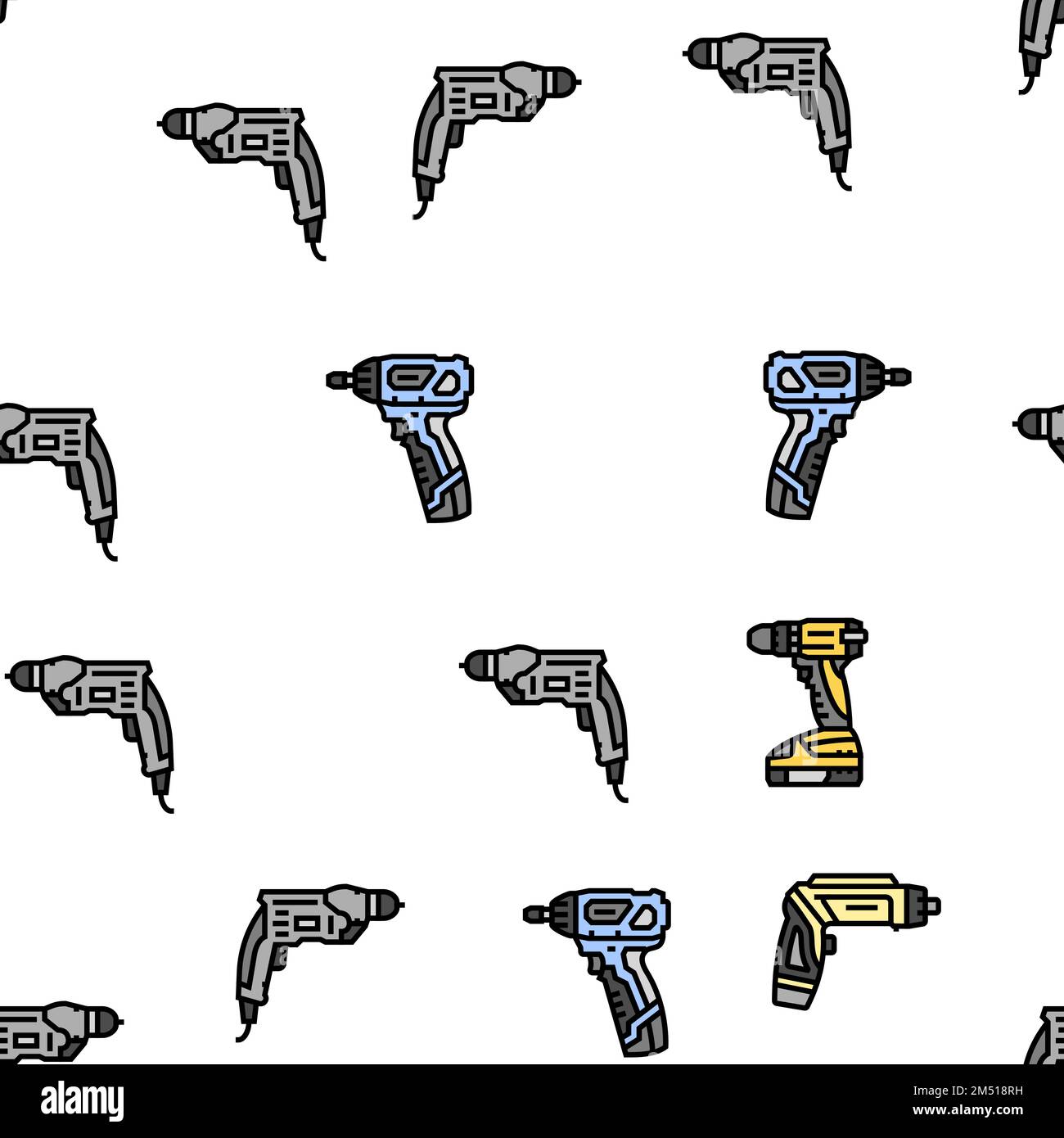 drill equipment construction vector seamless pattern Stock Vector Image ...