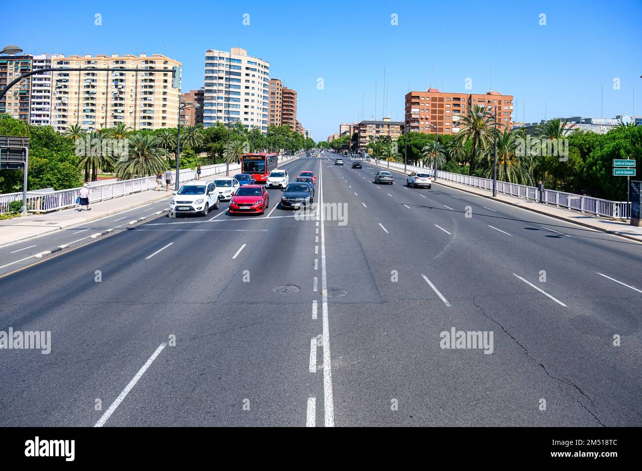 A Valencia avenue with cars, Spain Stock Photo - Alamy