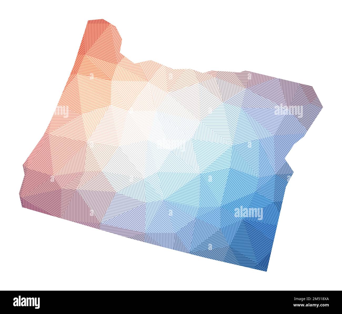 Map of Oregon. Low poly illustration of the US state. Geometric design ...