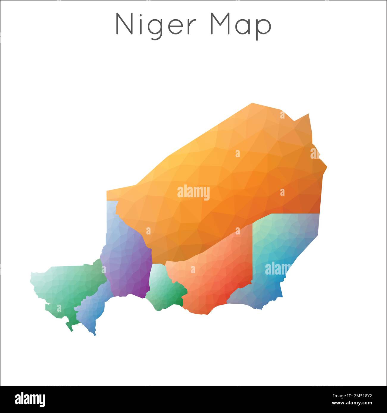 Low poly map of Niger. Niger geometric polygonal, mosaic style map Stock Vector Image & Art - Alamy