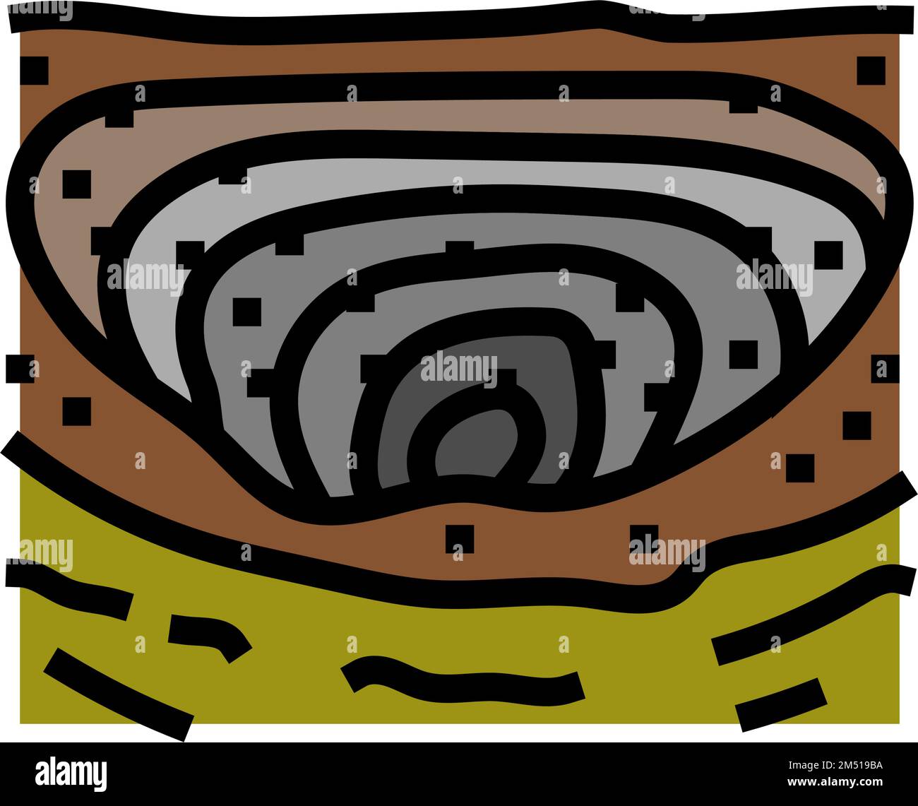 open pit mining copper production color icon vector illustration Stock ...