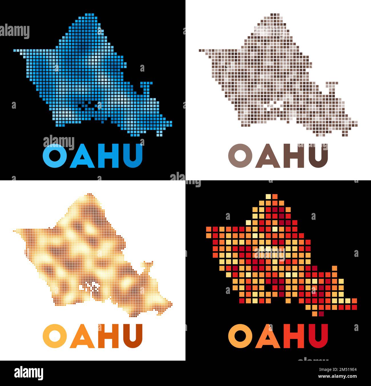 Island oahu map hi-res stock photography and images - Alamy