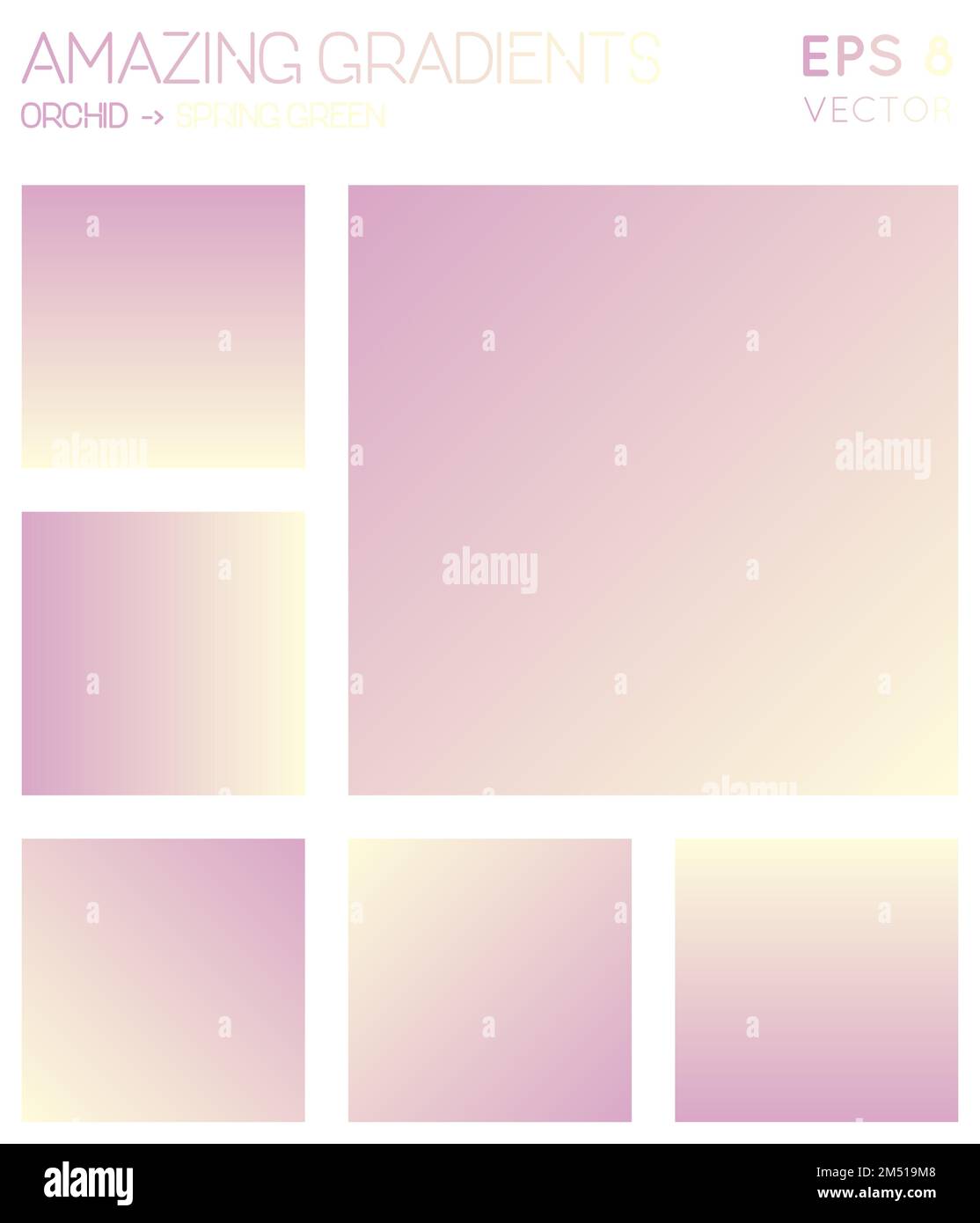 Colorful gradients in orchid, spring green color tones. Adorable ...