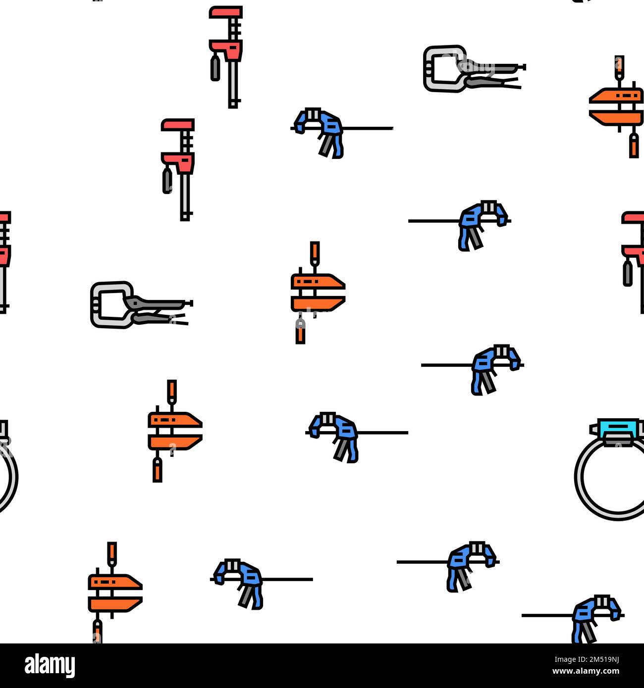 clamp vice grip tool metal vector seamless pattern Stock Vector Image ...