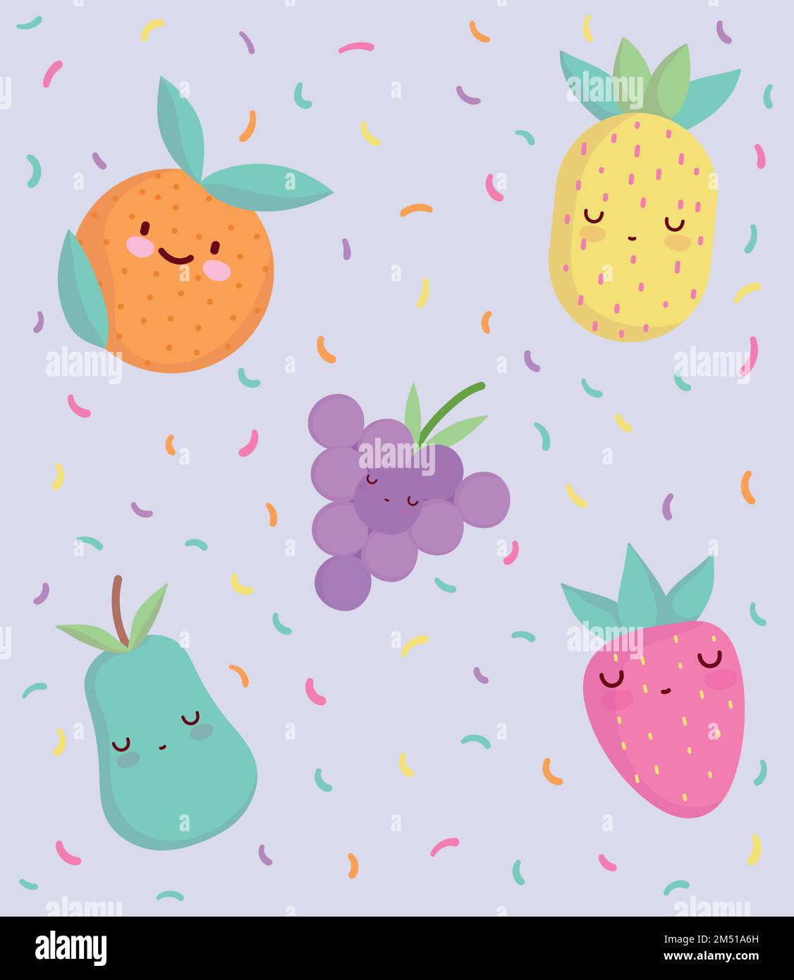 set of cute fruits Stock Vector Image & Art - Alamy