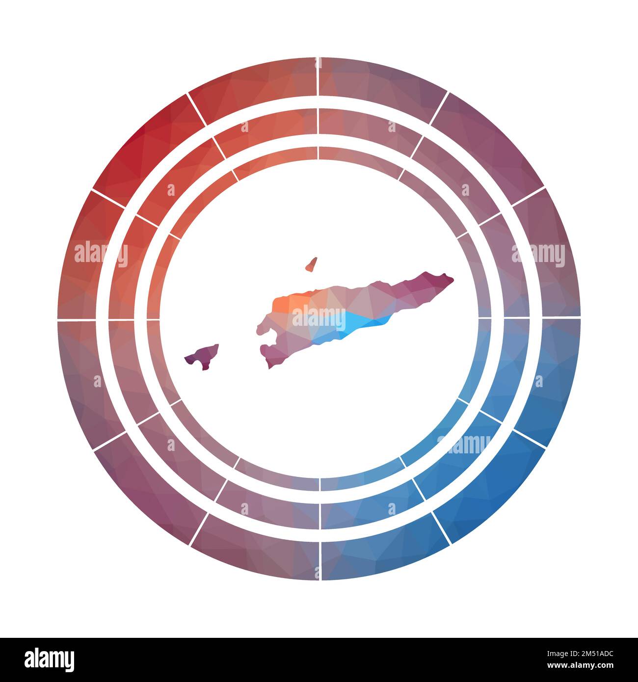 Timor-Leste badge. Bright gradient logo of country in low poly style ...