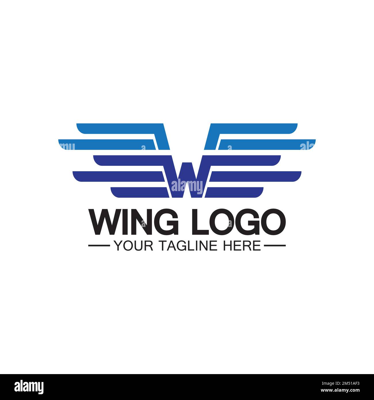 W letter for wings logo design, combination w letter and wings Stock ...