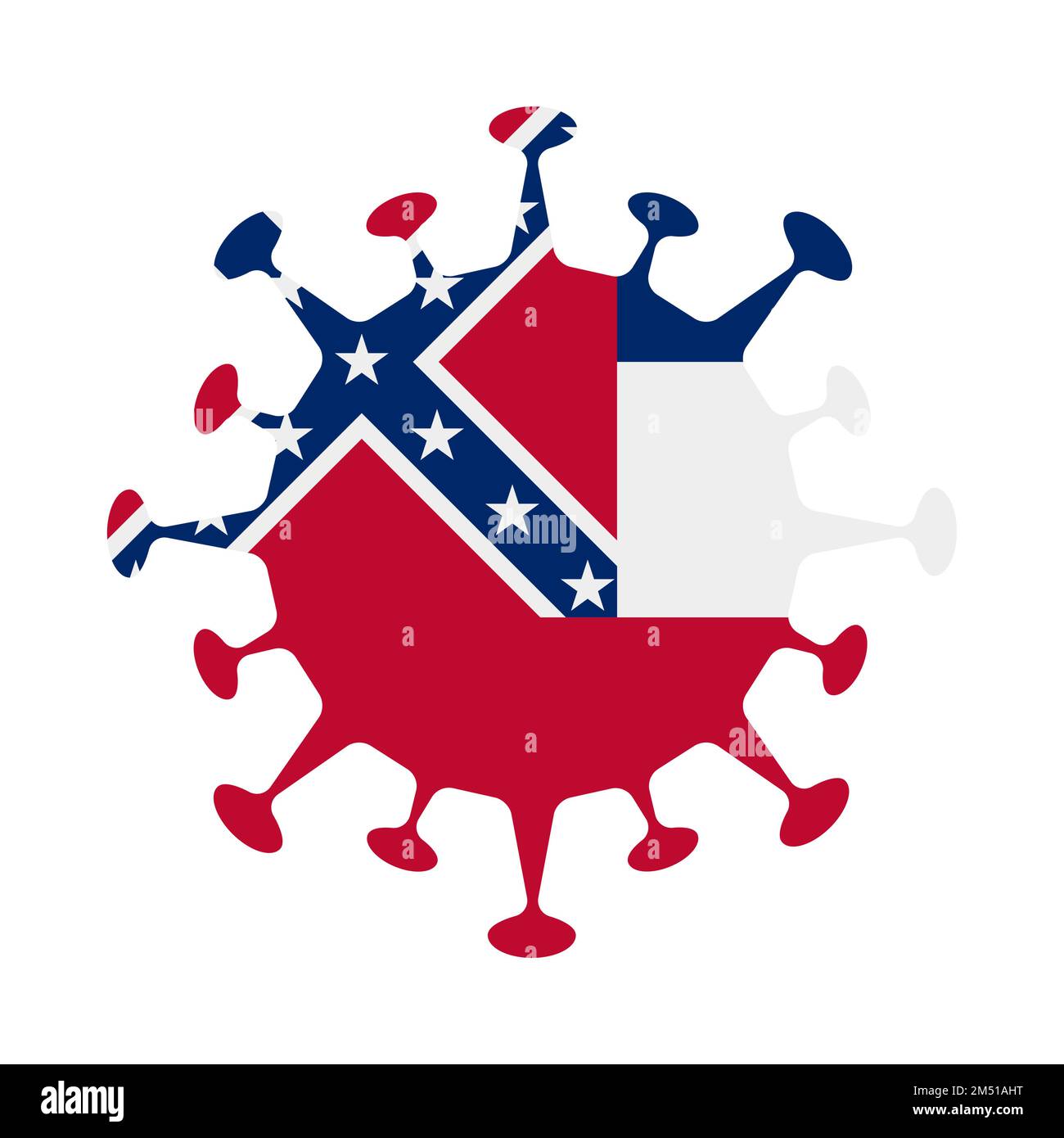 Flag of Mississippi in virus shape. US state sign. Vector illustration ...