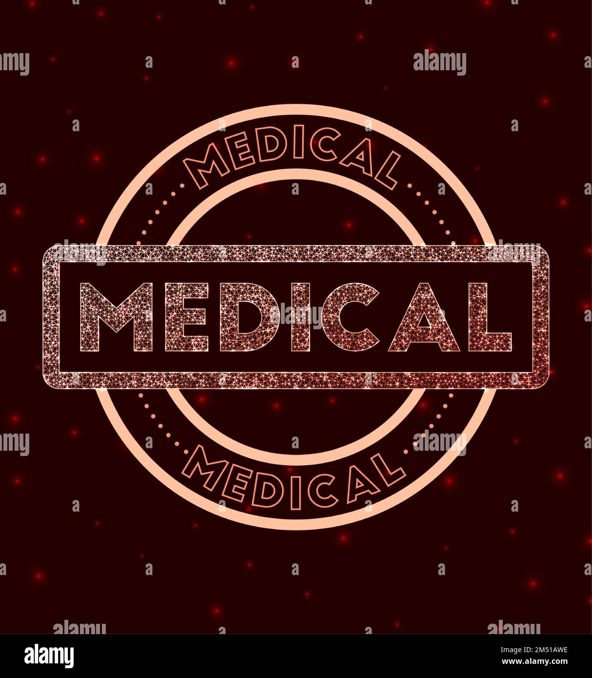 Medical badge. Glowing geometric round medical sign. Vector ...