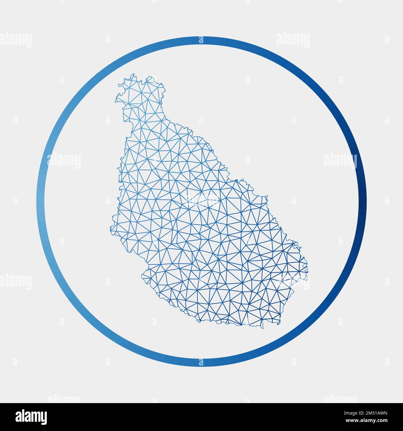 Santiago Island icon. Network map of the island. Round Santiago sign ...