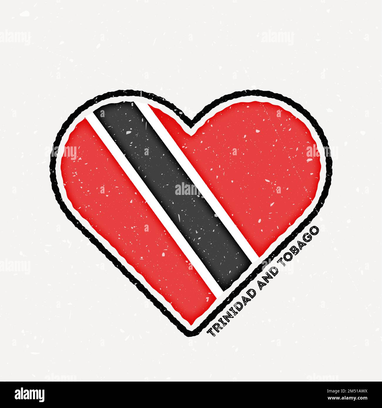 Trinidad and Tobago heart flag badge. Trinidad and Tobago logo with grunge texture. Flag of the ...