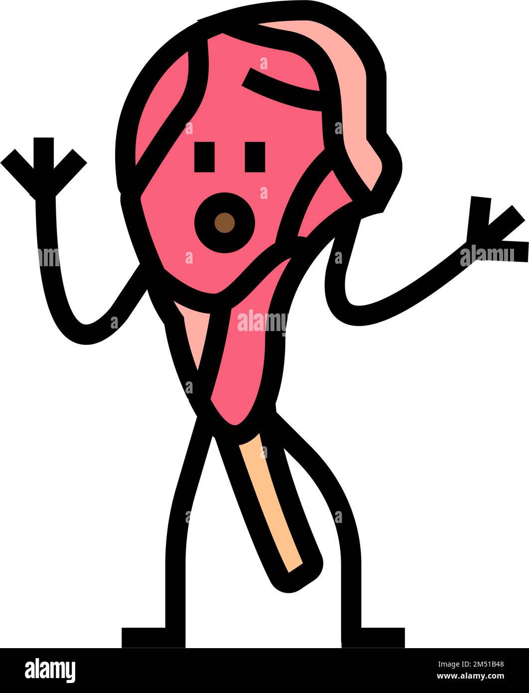 lamb meat character color icon vector illustration Stock Vector Image ...