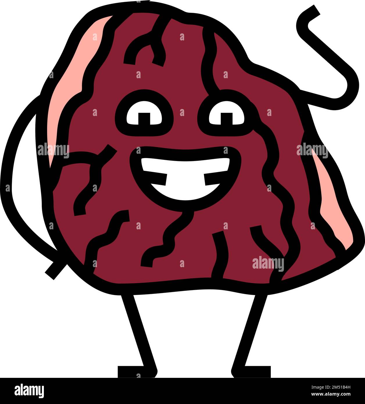 beef meat character color icon vector illustration Stock Vector Image ...