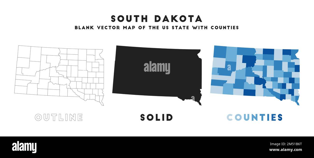 South Dakota map. Borders of South Dakota for your infographic. Vector ...