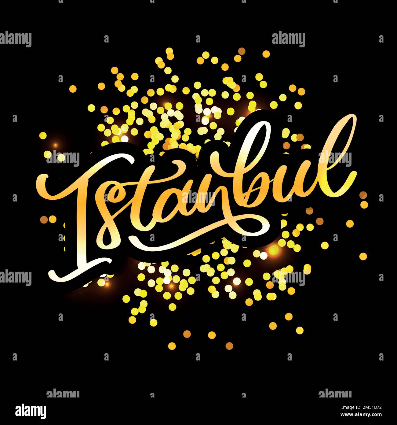 Istanbul. Hand lettering. Vector logo of Istanbul in black color with ...
