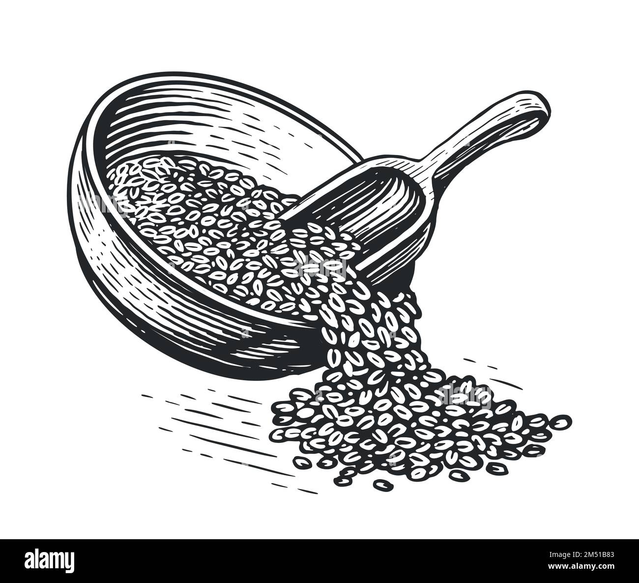 Plate of wheat grains and scoop. Farm organic cereal food or bread ...