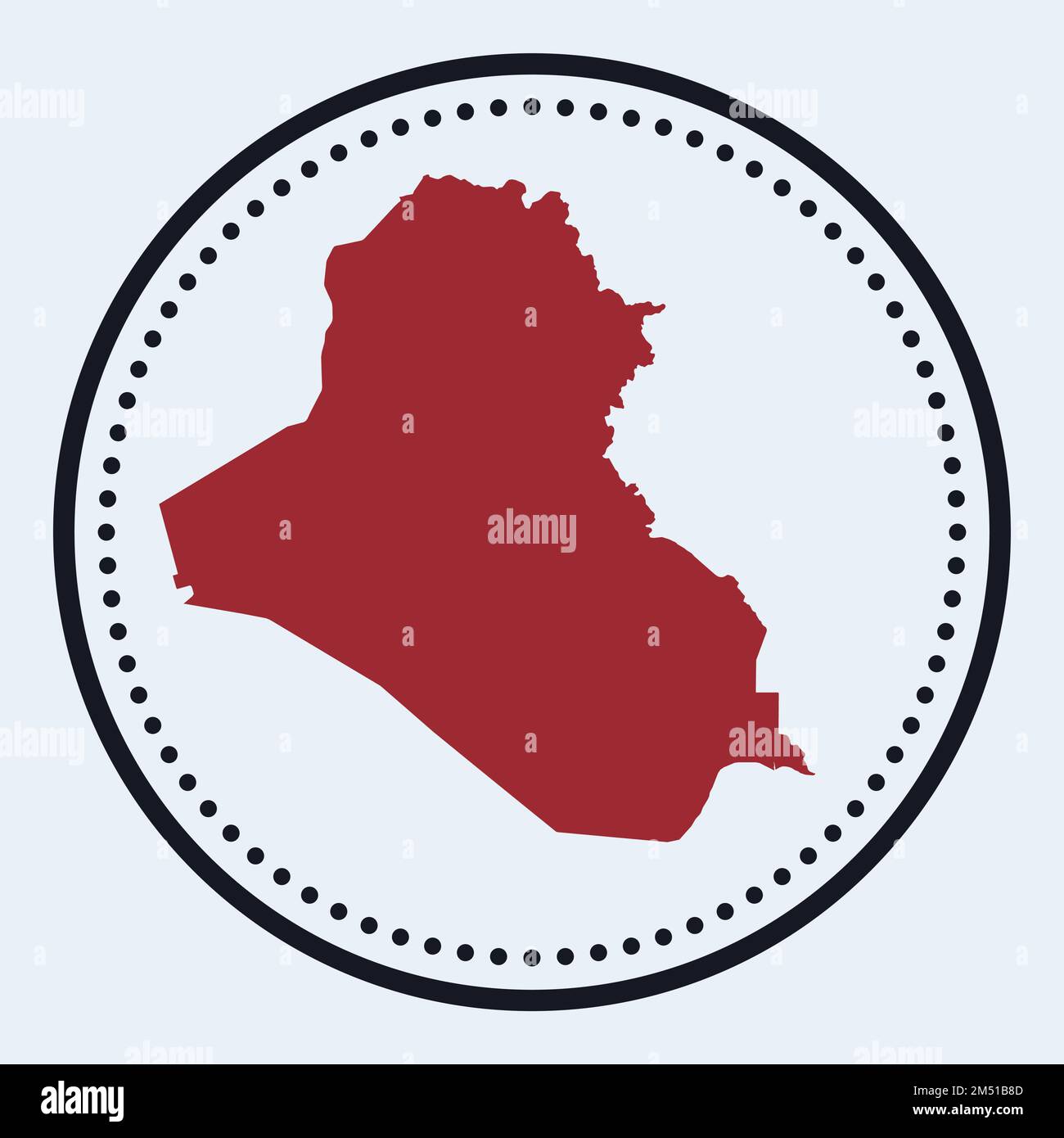 Republic of Iraq round stamp. Round logo with country map and title ...
